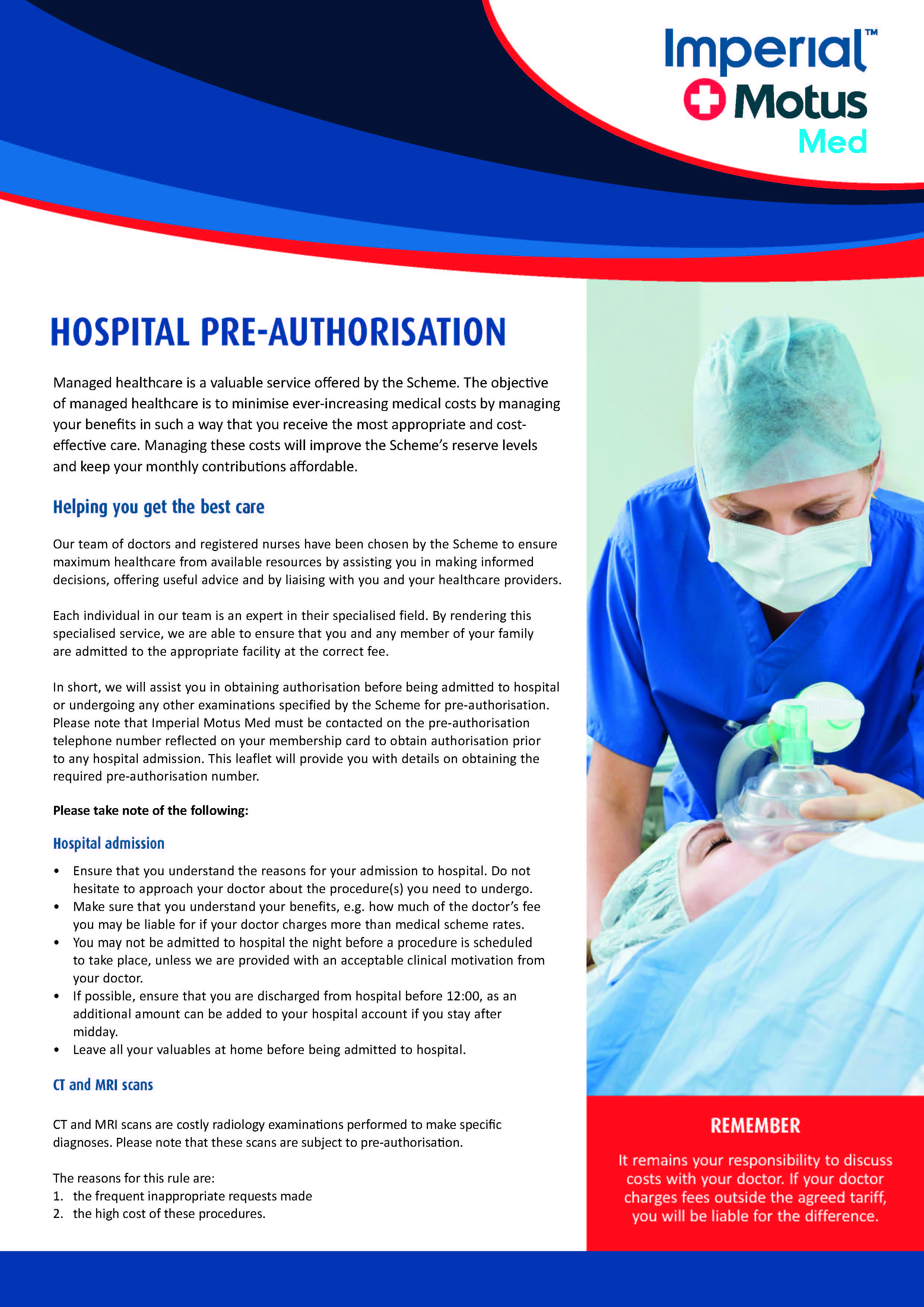 Imperial Motus Med - Pre-authorisations