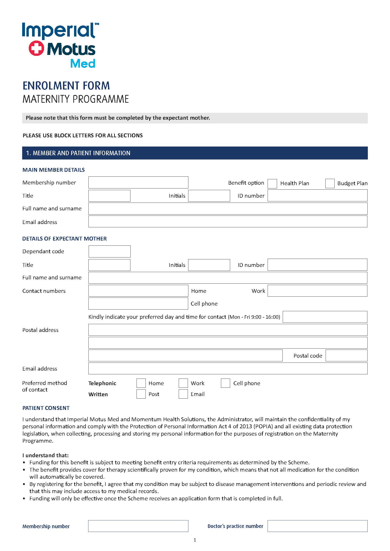 Imperial Motus Med - Maternity Programme